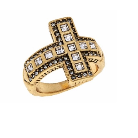 Heidi Daus | Jewelry | Heidi Days Sheer Heaven Crystal Cross Ring | Poshmark